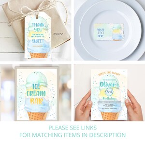 Editable Food Labels Ice Cream Bar | Ice Cream Party Place Card, Ice ...