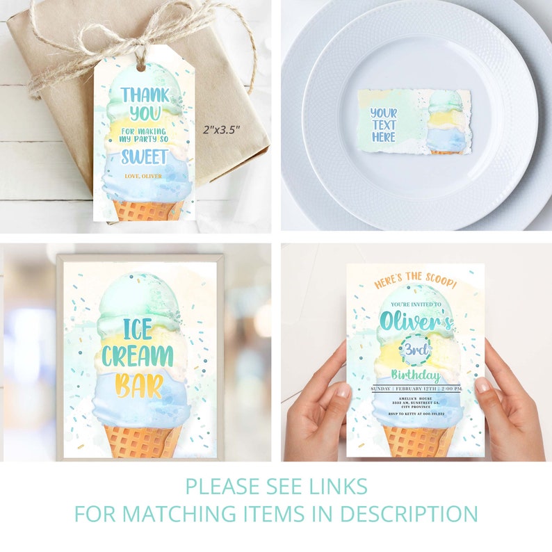 Editable Food Labels Ice Cream Bar Ice Cream Party Place - Etsy