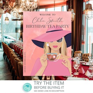 Editable Printable Tea Party Sign | Afternoon Tea Welcome Sign | Bridal ...