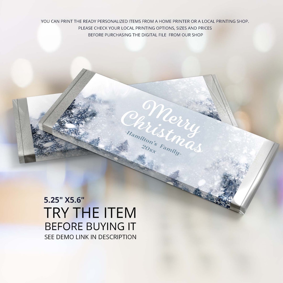 Editable Chocolate Bar Christmas Wrapper Candy Bar Wrappers Winter Baby ...