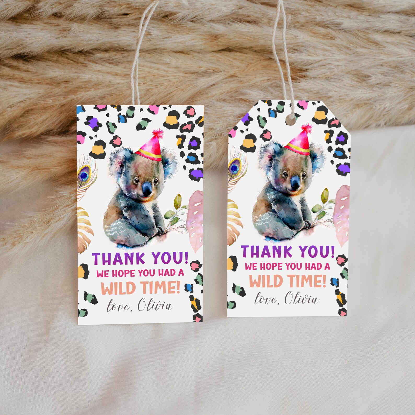 Party Animals Birthday, Favor Tags, Cheetah Birthday, Thank You Tags ...