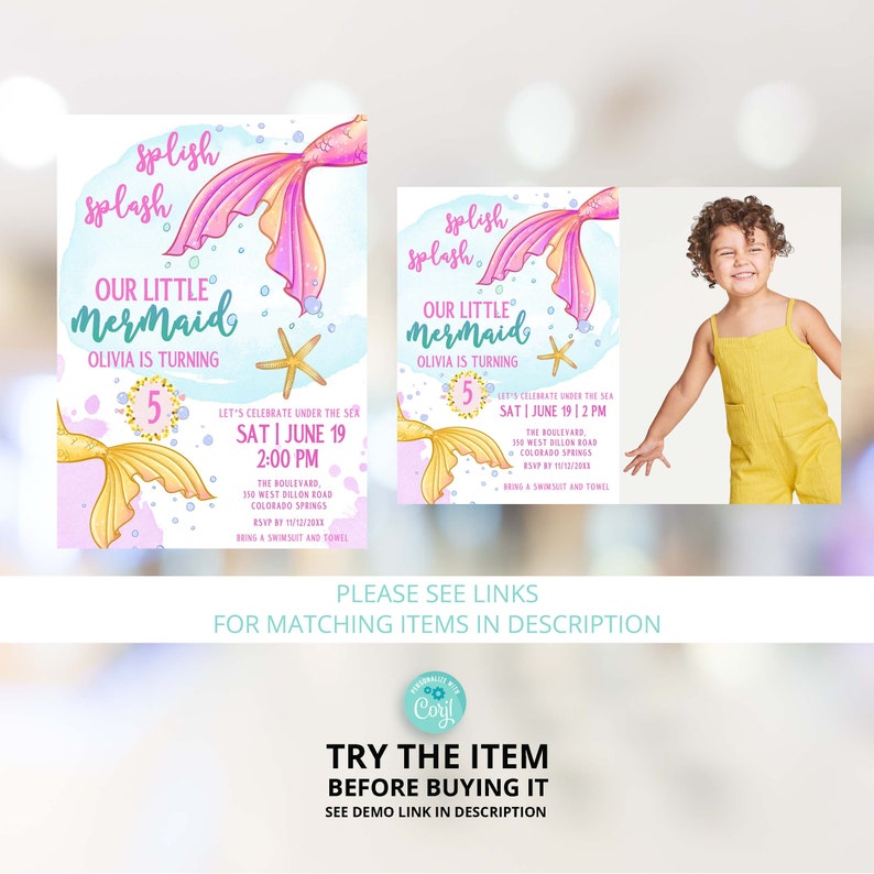 Editable Mermaid Water Bottle Labels Mermaid Tail Birthday - Etsy