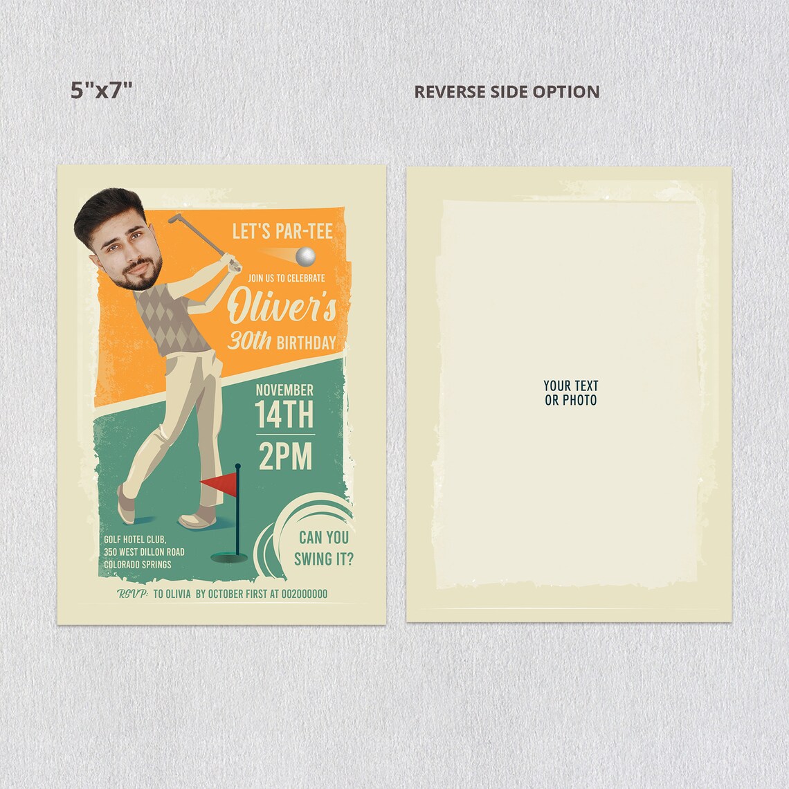 Personalized Golf Birthday Invitation Golf Party Invitation - Etsy