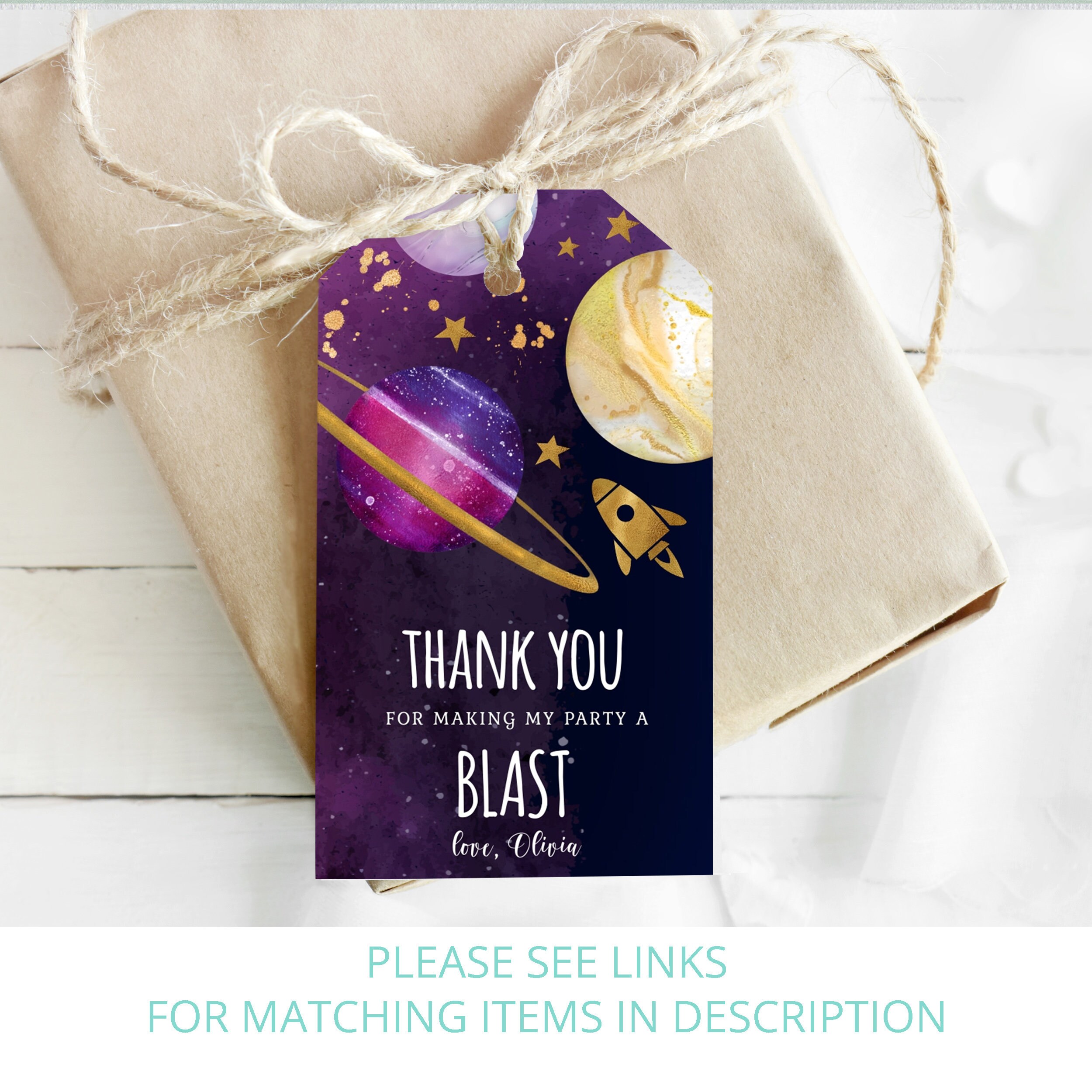 Editable Outer Space Treat Bag Toppers • Treat Bag Label Galaxy Party ...
