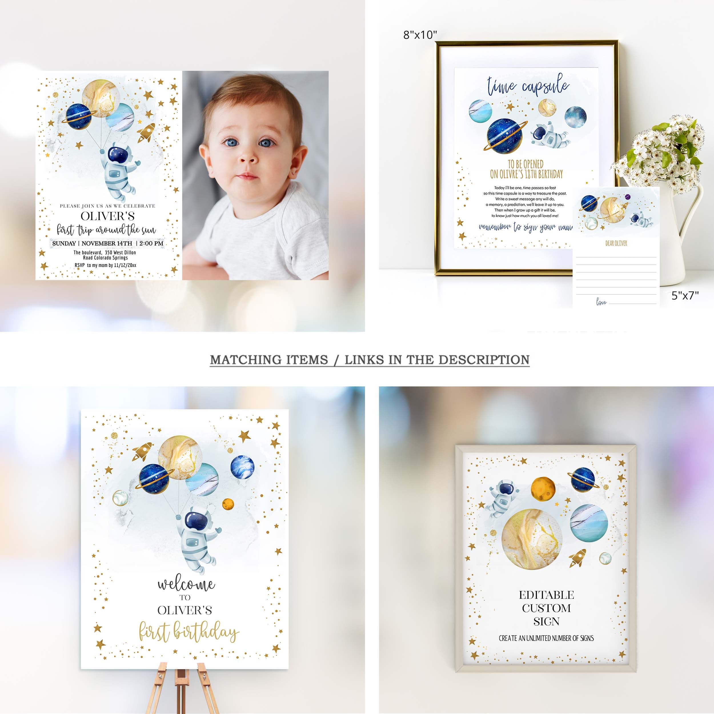 Editable Space Birthday Banner Monthly Photo Banner First - Etsy