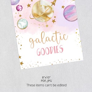 Galactic Goodies Sign Template | Space Party Snacks Sign | Outer Space ...