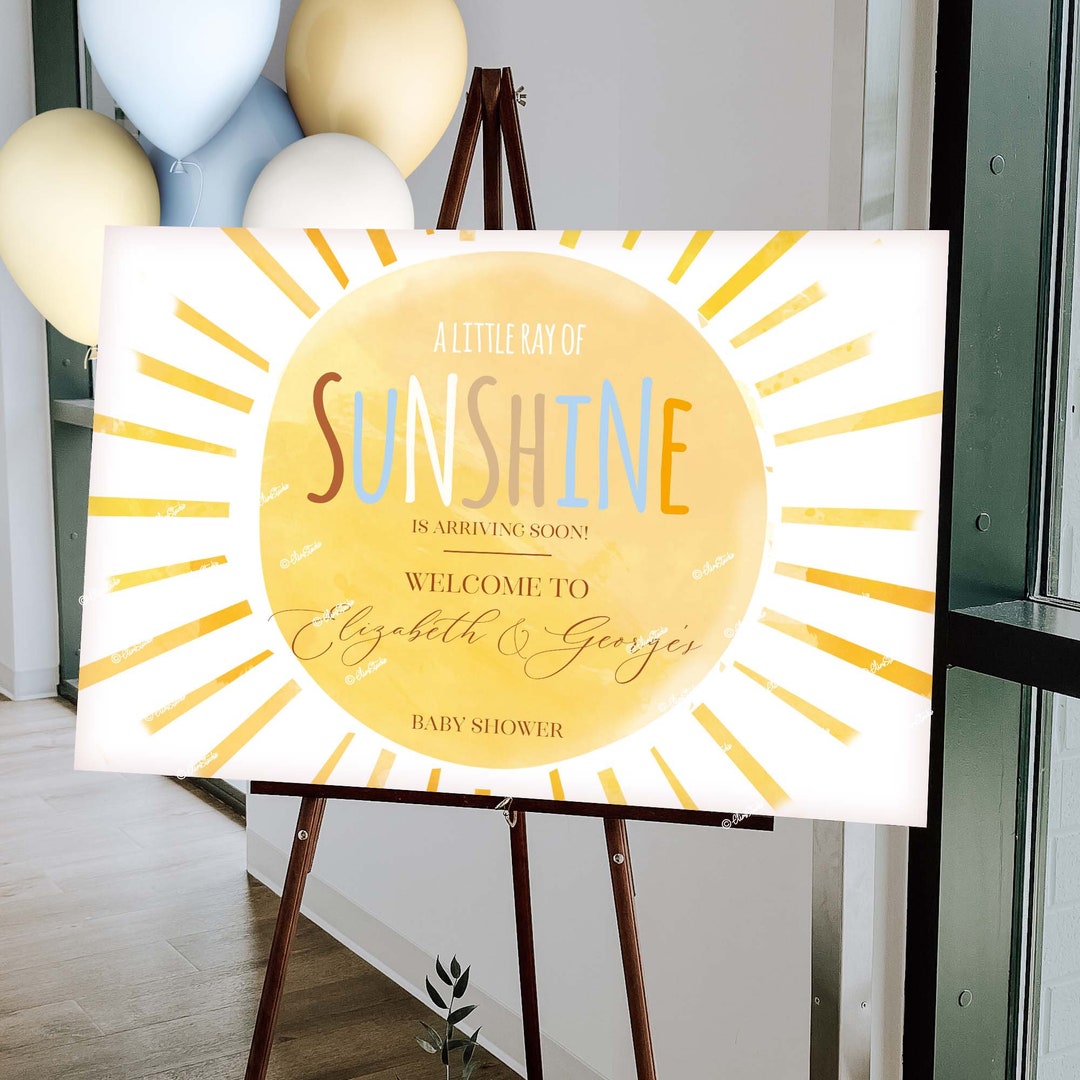 Boho Sunshine Baby Shower Welcome Sign, Welcome Baby Shower Sign ...