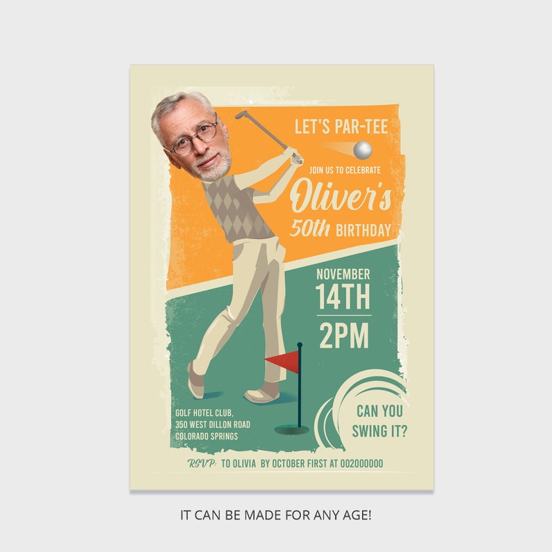 Personalized Golf Birthday Invitation Golf Party Invitation - Etsy