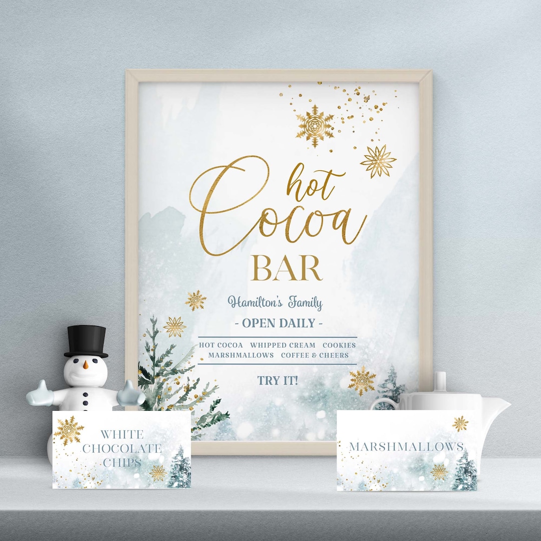 Editable Hot Cocoa Bar Sign Set Winter Baby Shower Baby Its Cold ...