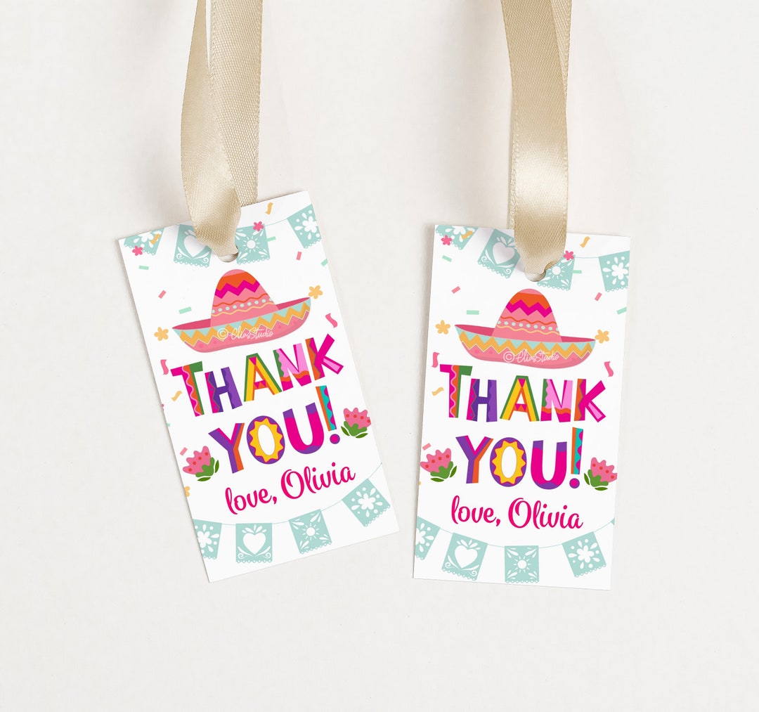 Fiesta Birthday Party, Thank You Tags Birthday Girl, Favor Tags ...