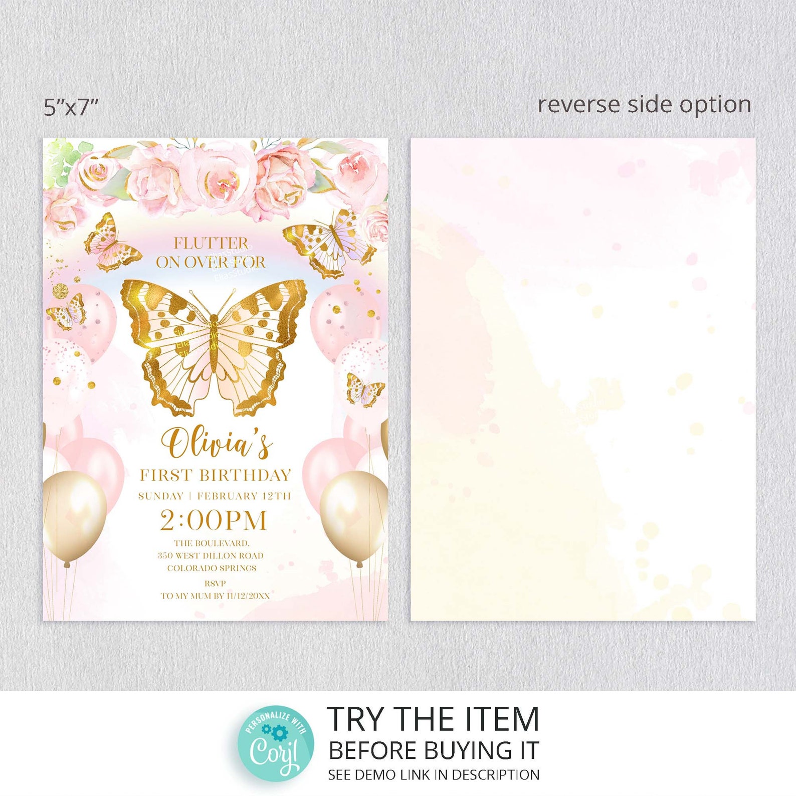 Butterfly Invitation Template Butterfly Birthday Party - Etsy