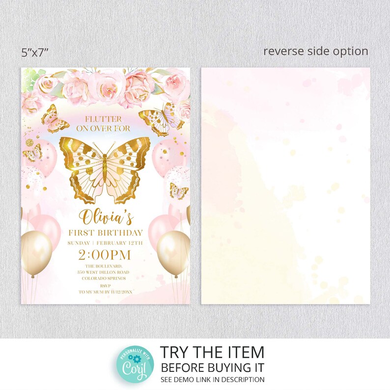 Butterfly Invitation Template Butterfly Birthday Party - Etsy