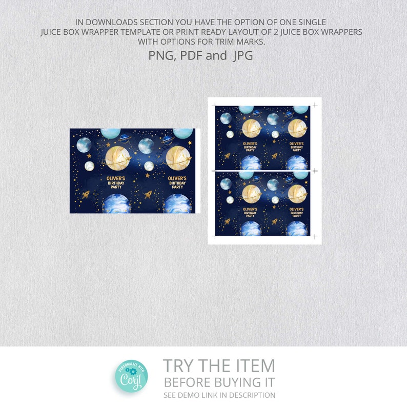 Personalized Juice Box Wrapper Trip Around the Sun for 6.75o - Etsy