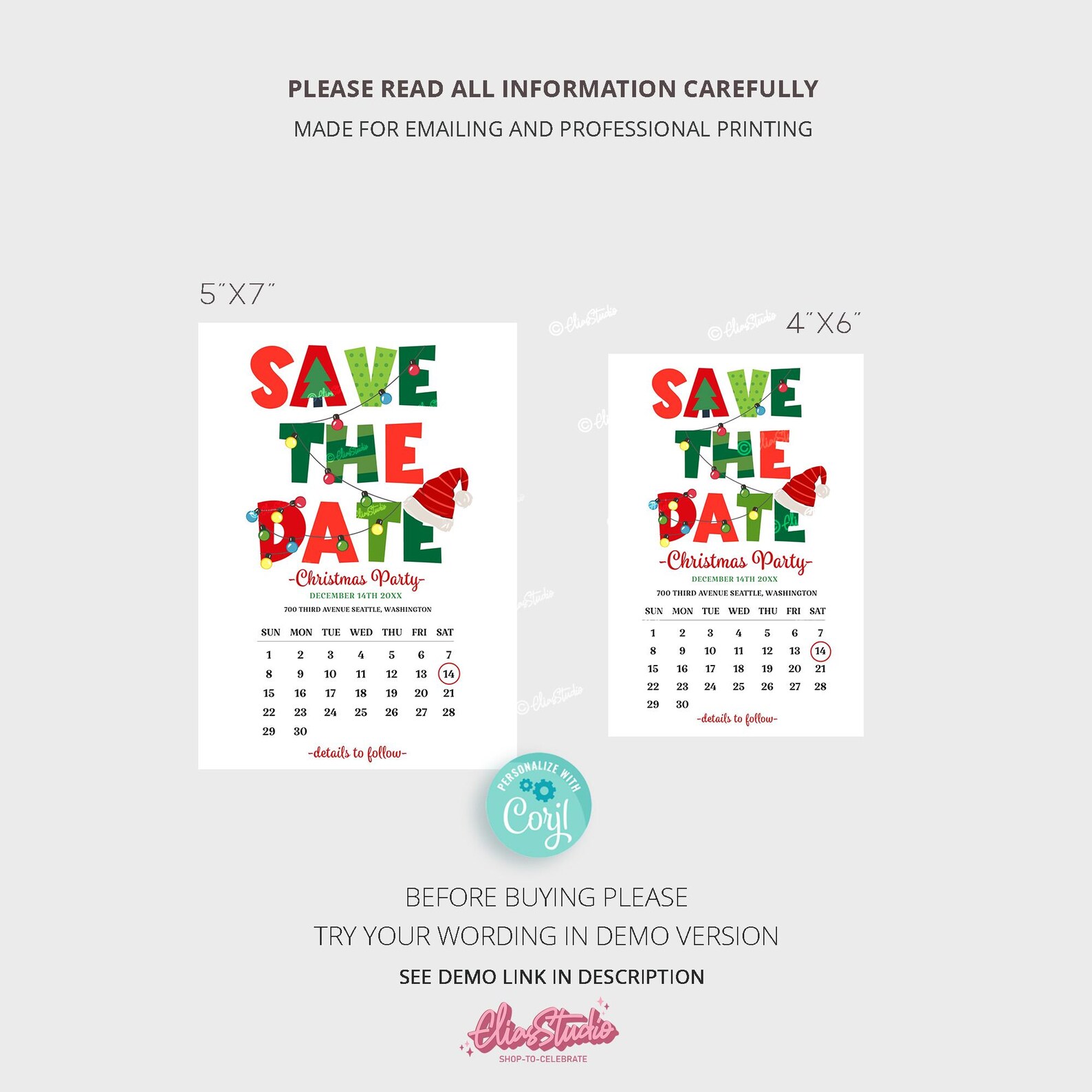 Holiday Edition Christmas Save the Date Digital Template Christmas ...