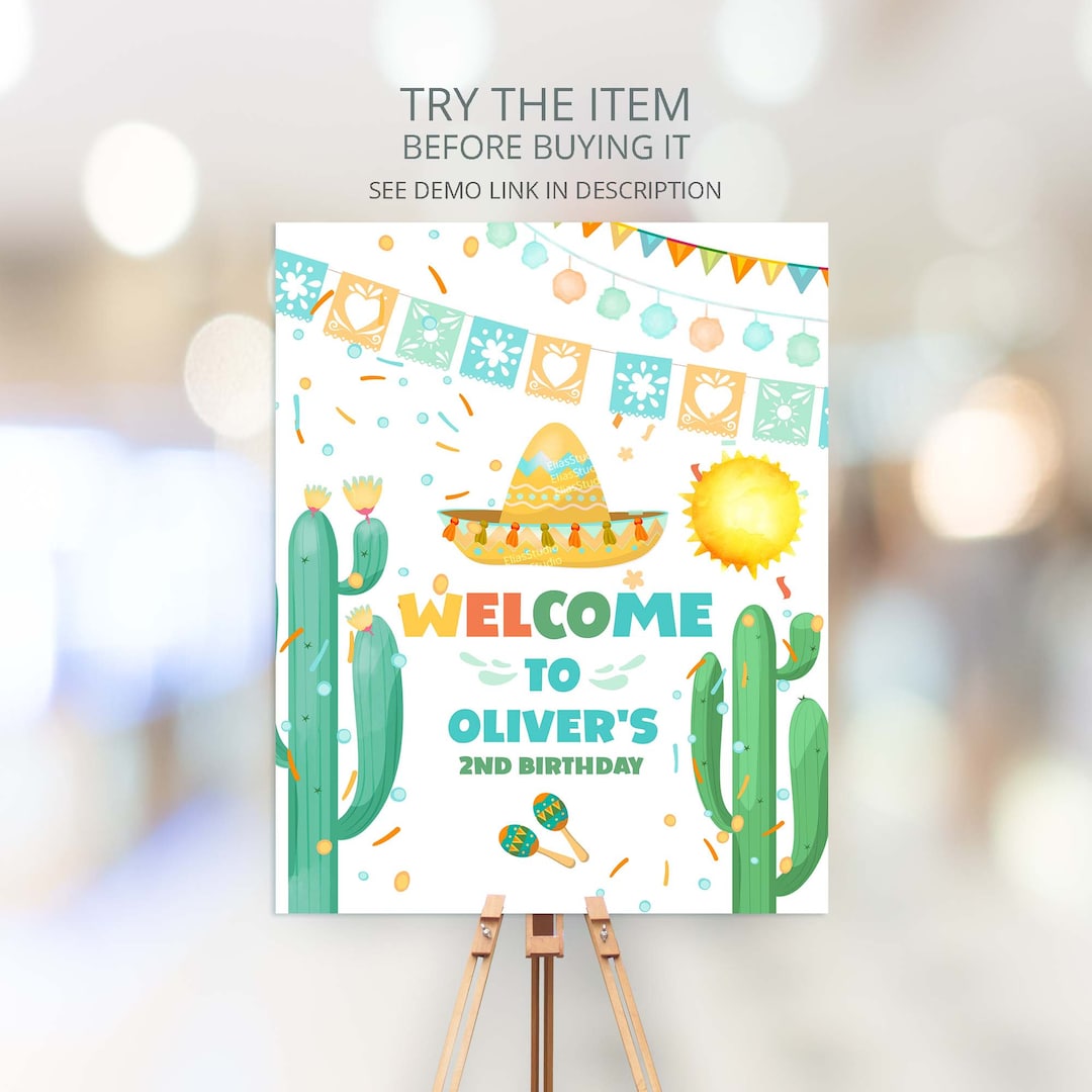 Fiesta Decoration Editable Welcome Sign for Fiesta Birthday | Fiesta ...