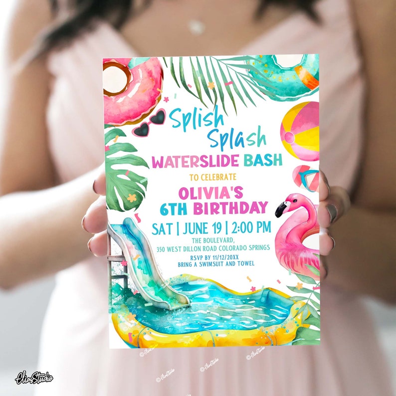 Editable All Ages Splish Splash Birthday Invitation - Etsy