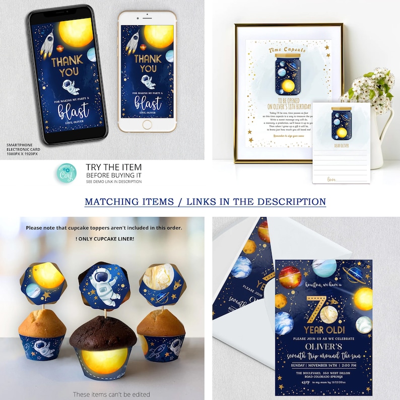 Editable Space Birthday Party Invitation TENTH Trip Around the - Etsy