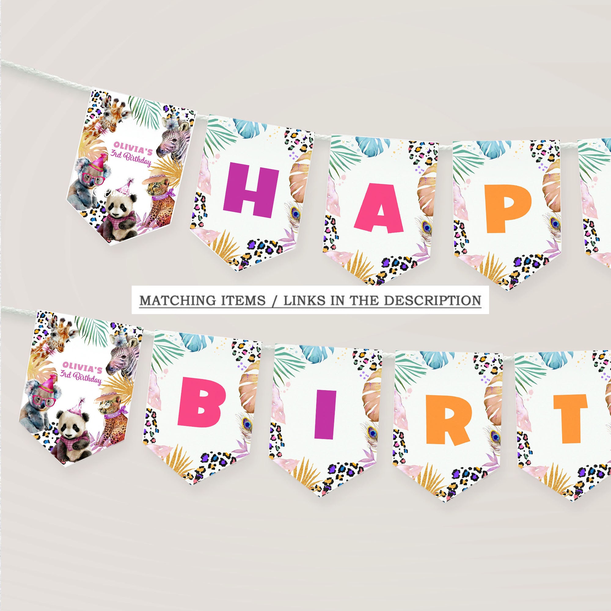 Calling All Party Animals Welcome Sign Jungle Safari Birthday Party ...