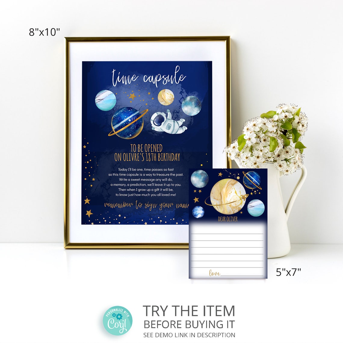 Editable Outer Space Time Capsule First Birthday First Trip - Etsy
