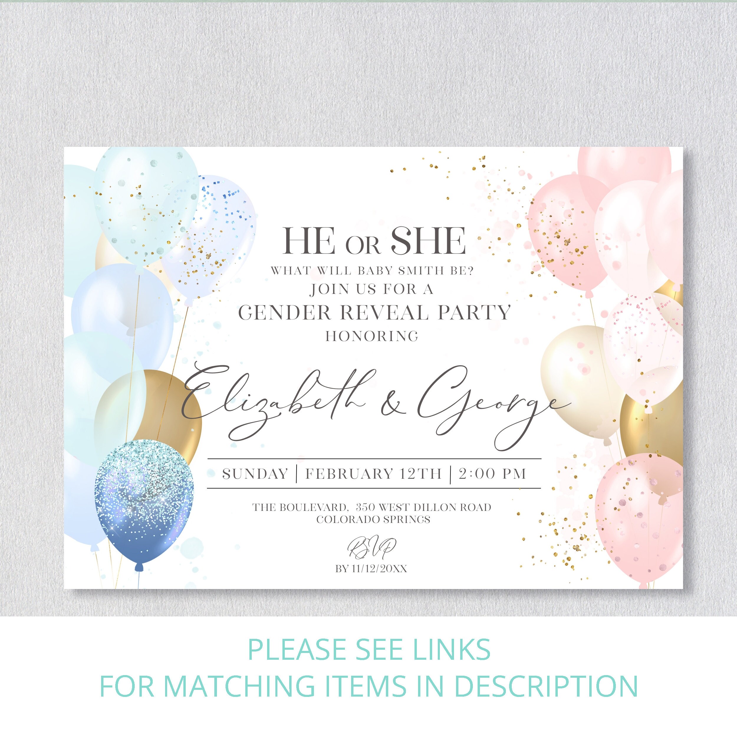 Animated Invitations Gender Reveal GIF Invitation With - Etsy