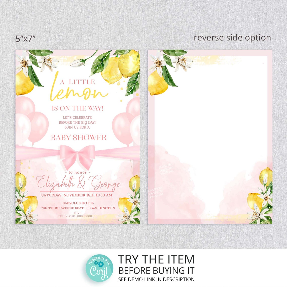 Lemon Invitation Baby Shower Lemon Theme Citrus Baby Shower - Etsy
