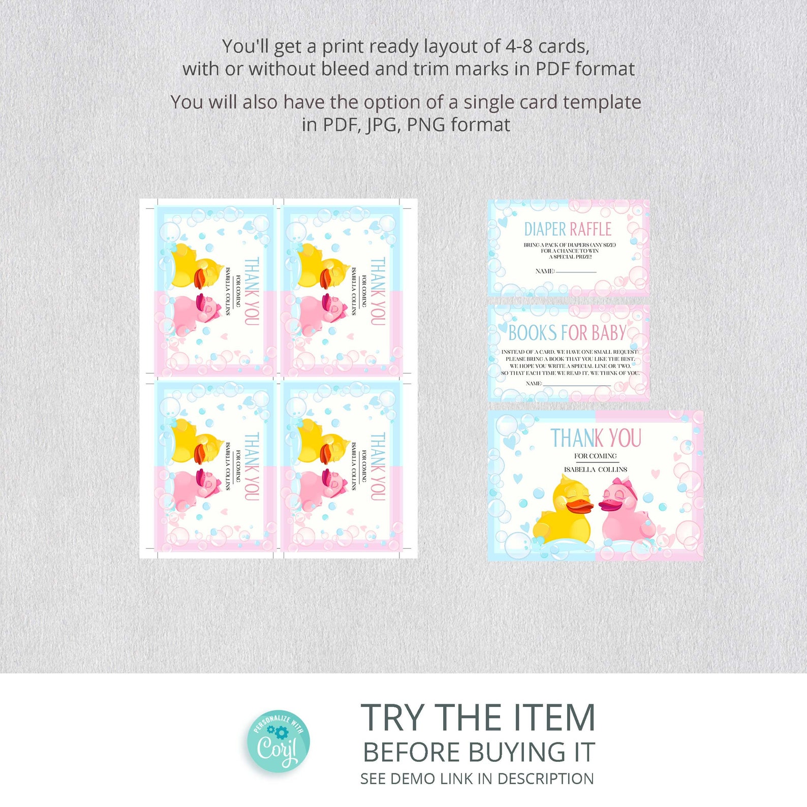 Waddle It Be Gender Reveal Ideas Duck Gender Reveal Invitation Set Blue ...