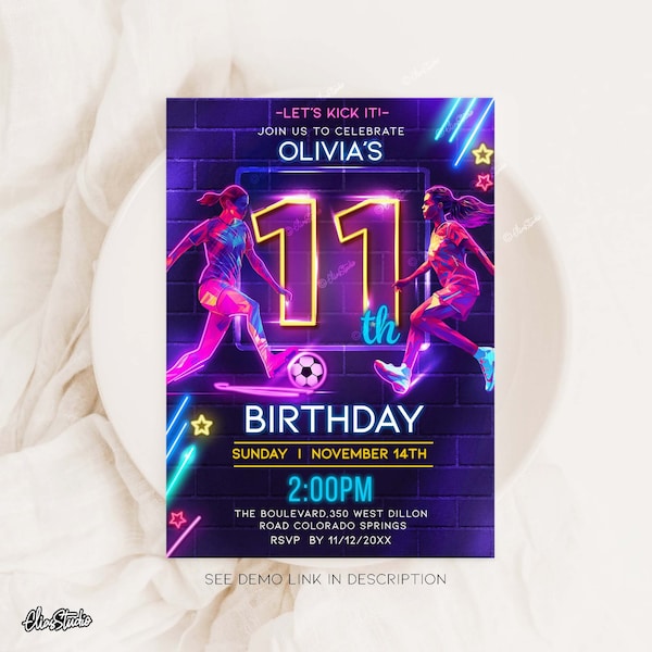 Sports Theme 11th Birthday Invitation - Etsy