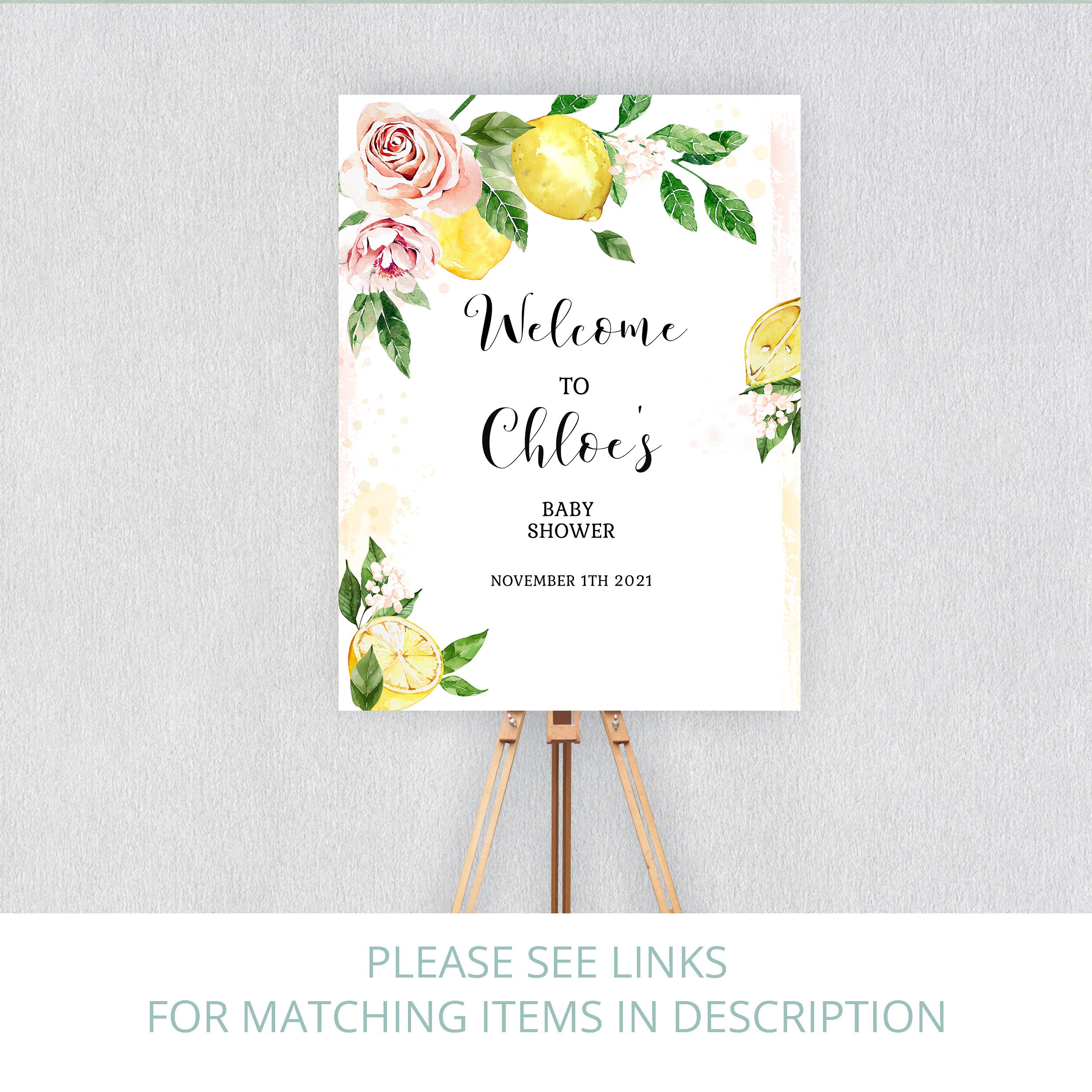 Girl Baby Lemon Shower Invitation Pink Lemon Theme Baby - Etsy