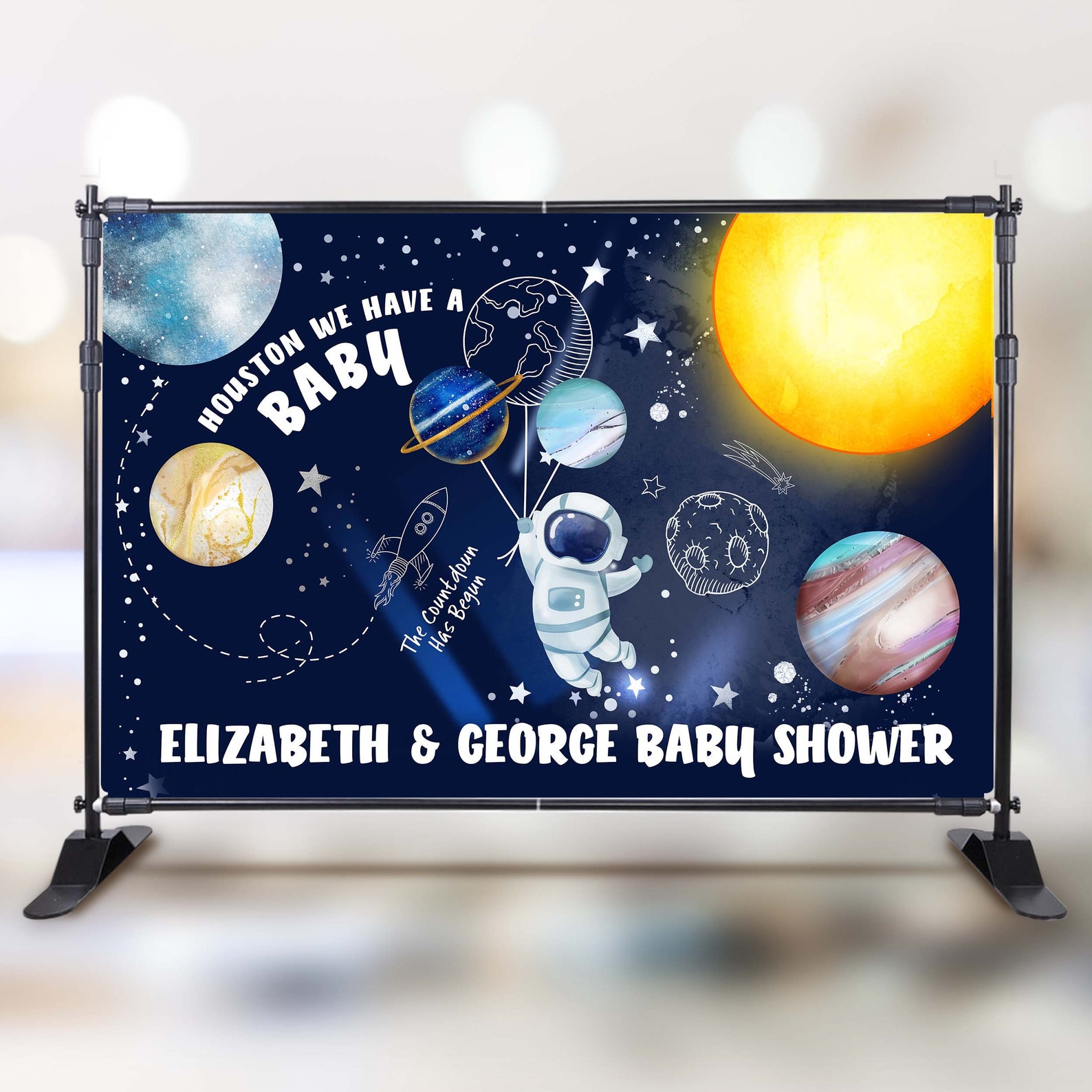 Editable Outer Space Backdrop Banner Tenplate Personalized | Etsy