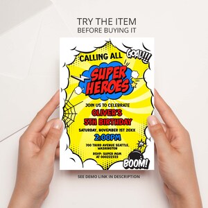 Calling All Superheroes Birthday Invitation Template Birthday Superhero ...