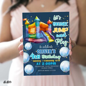 Editable All Ages Jump Invitation, Birthday Boy Trampoline Party Invite ...