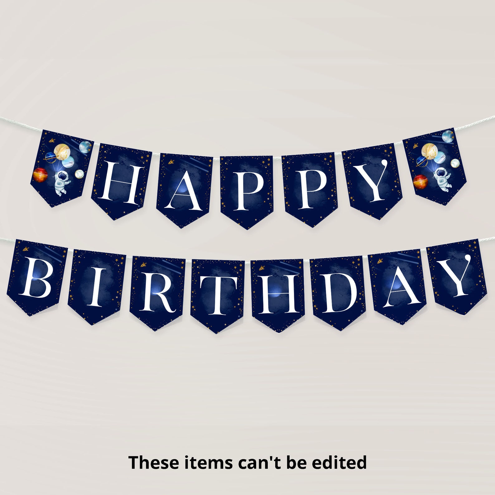 Outer Space Happy Birthday Banner Galaxy First Birthday Party - Etsy