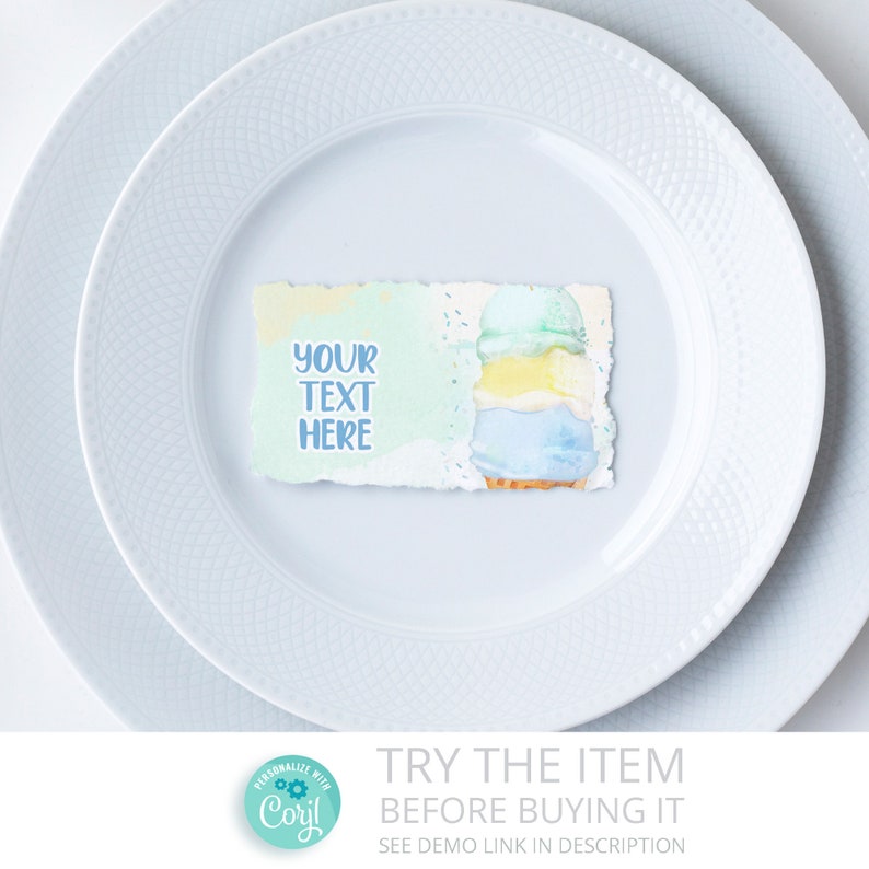 Editable Food Labels Ice Cream Bar Ice Cream Party Place - Etsy