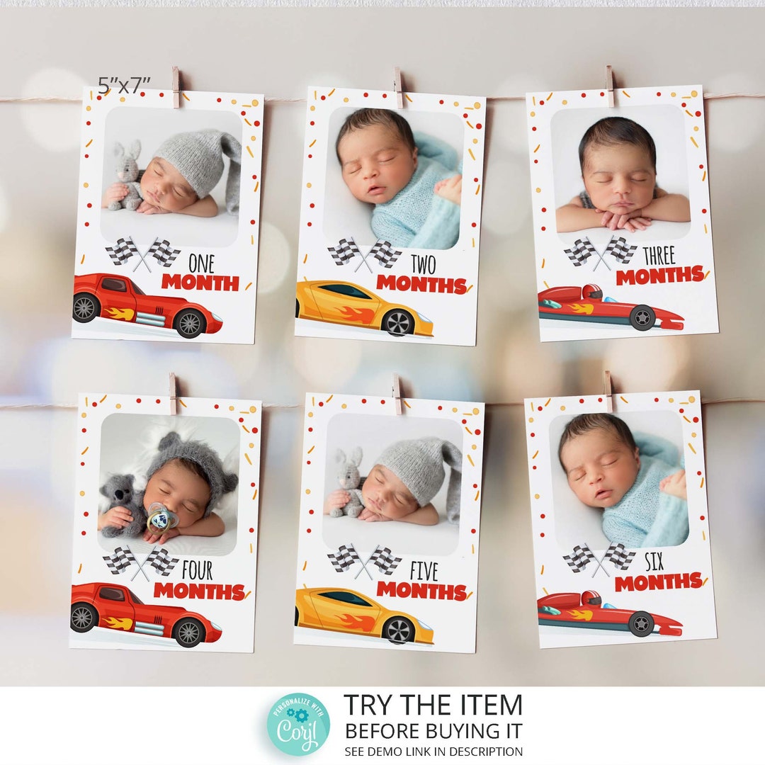 Fast One Birthday Banner, Race Car 1st Birthday Monthly Photo Banner ...