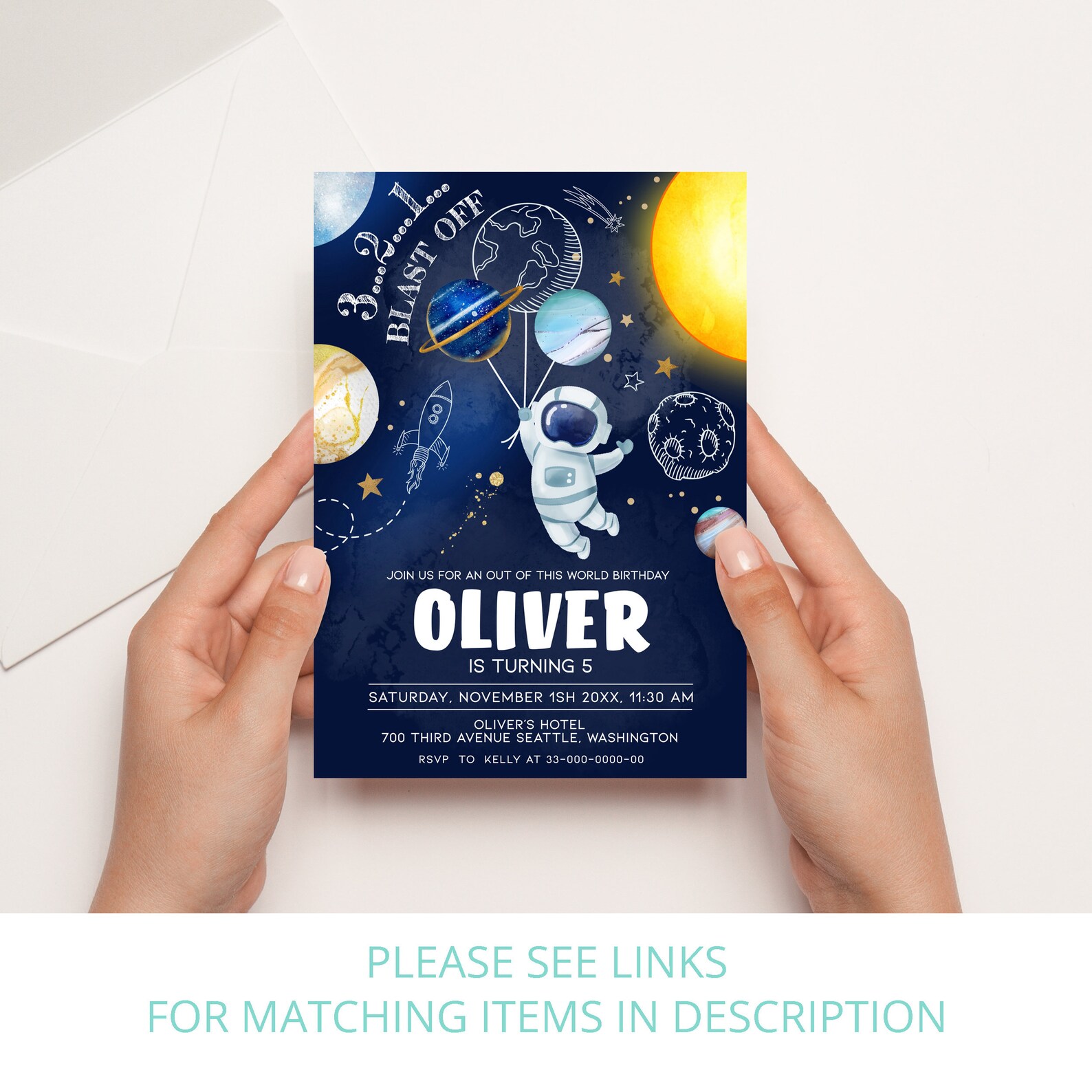 Editable Outer Space Birthday Welcome Sign Baby's 1st - Etsy