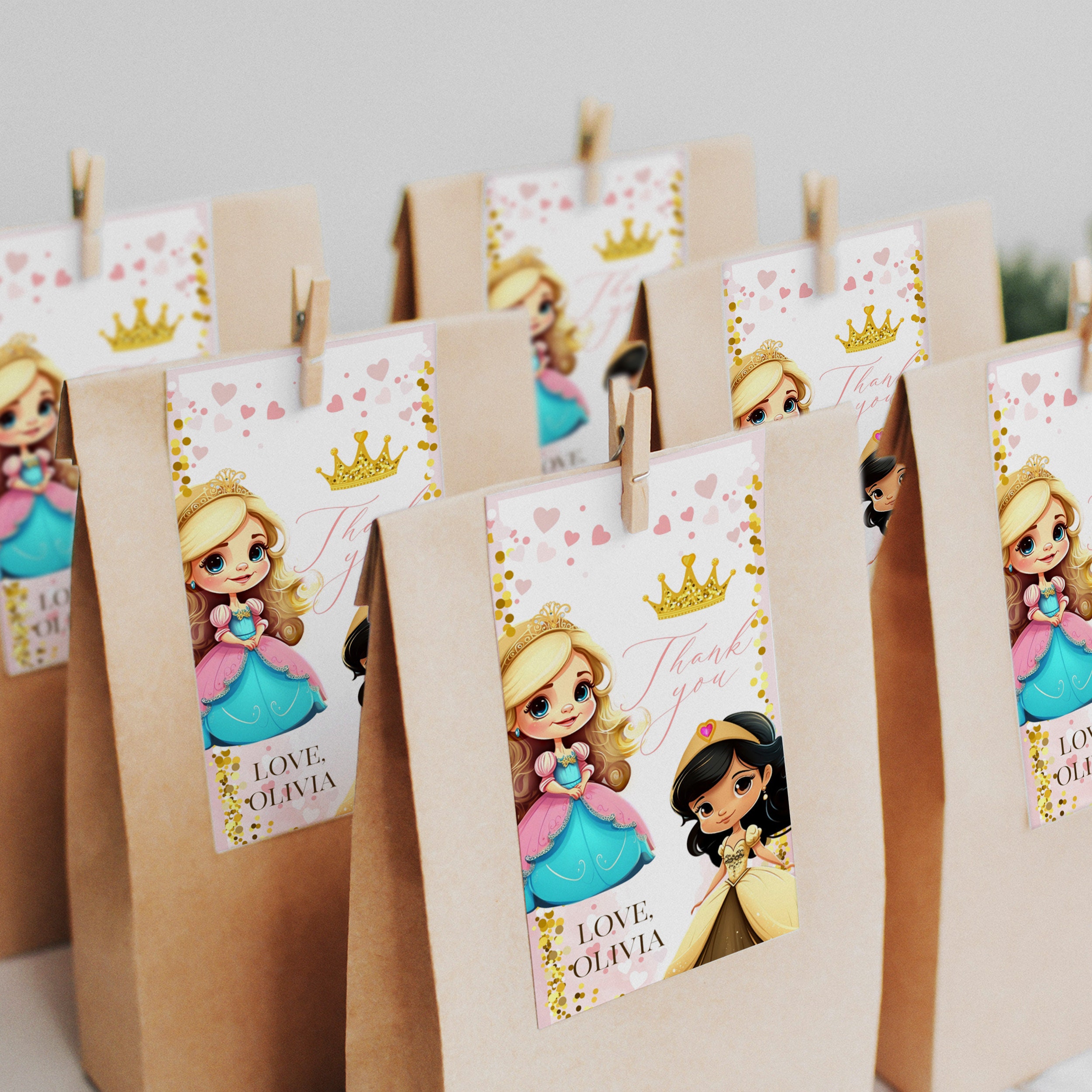 Editable Little Princess Birthday Party Favor Tags Princesses - Etsy