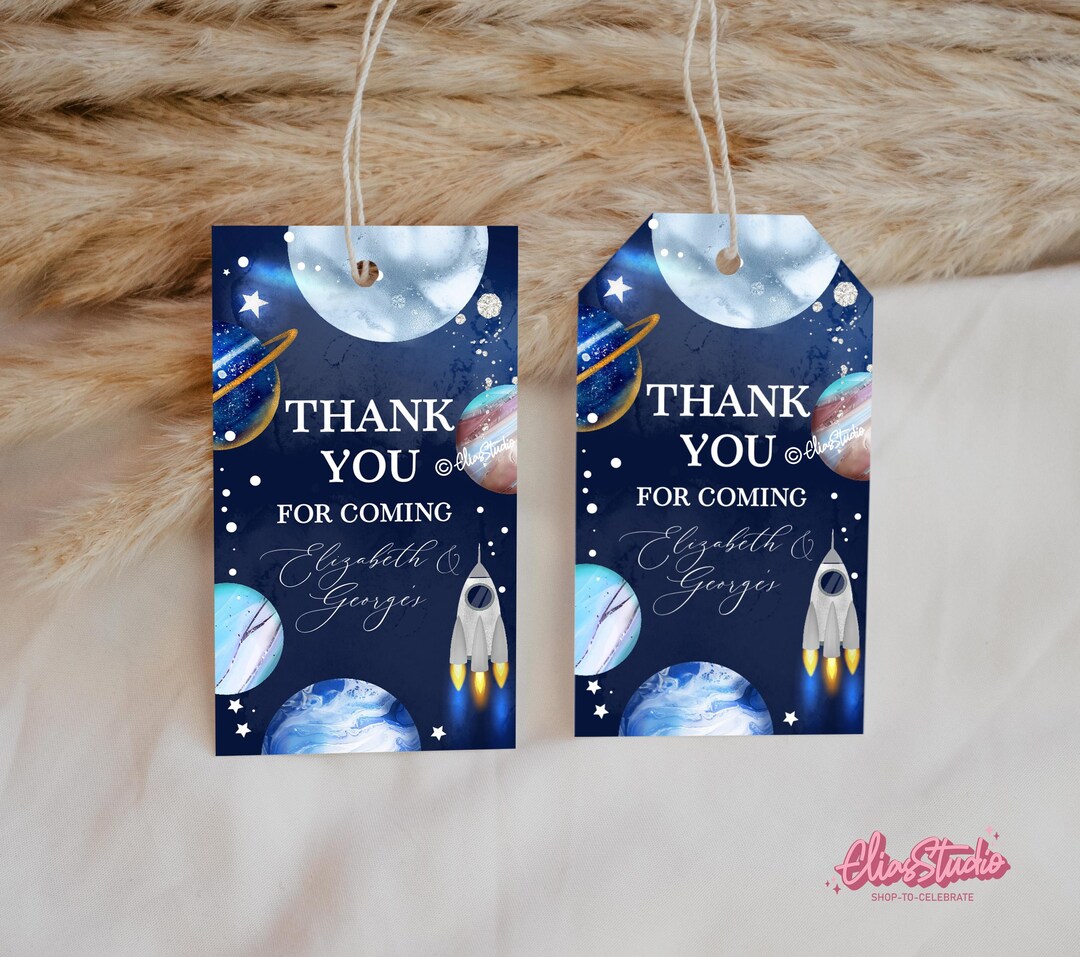 Outer Space Baby Shower Favors Tag, Moon Baby Shower Thank You Tags ...