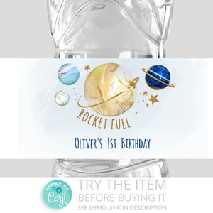 Editable Outer Space Water Bottle Labels • Galaxy Party Decorations ...