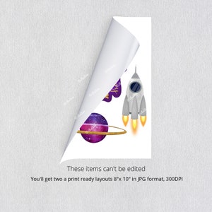 Space Birthday Cake Topper Printable Cake Topper Birthday Space ...