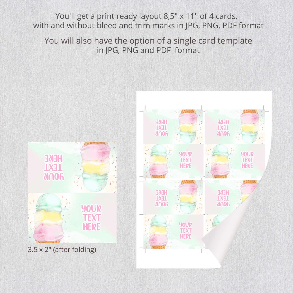 Editable Food Labels Ice Cream Bar | Ice Cream Party Place Card, Ice ...