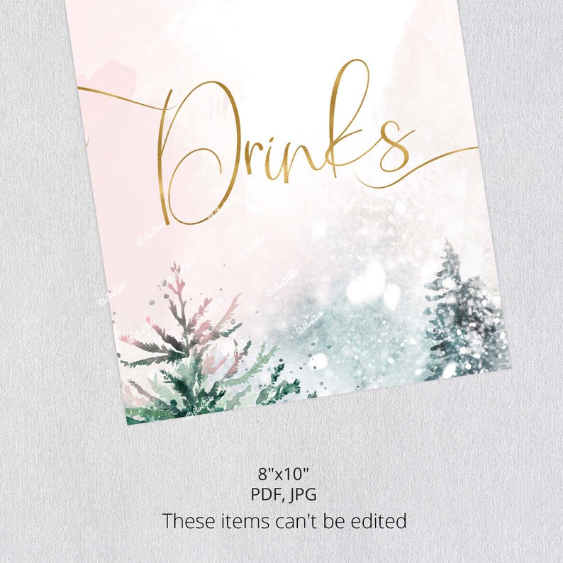 Drink Bar Sign Printable, Drinks Sign Bar, Baby Its Cold Outside Baby ...