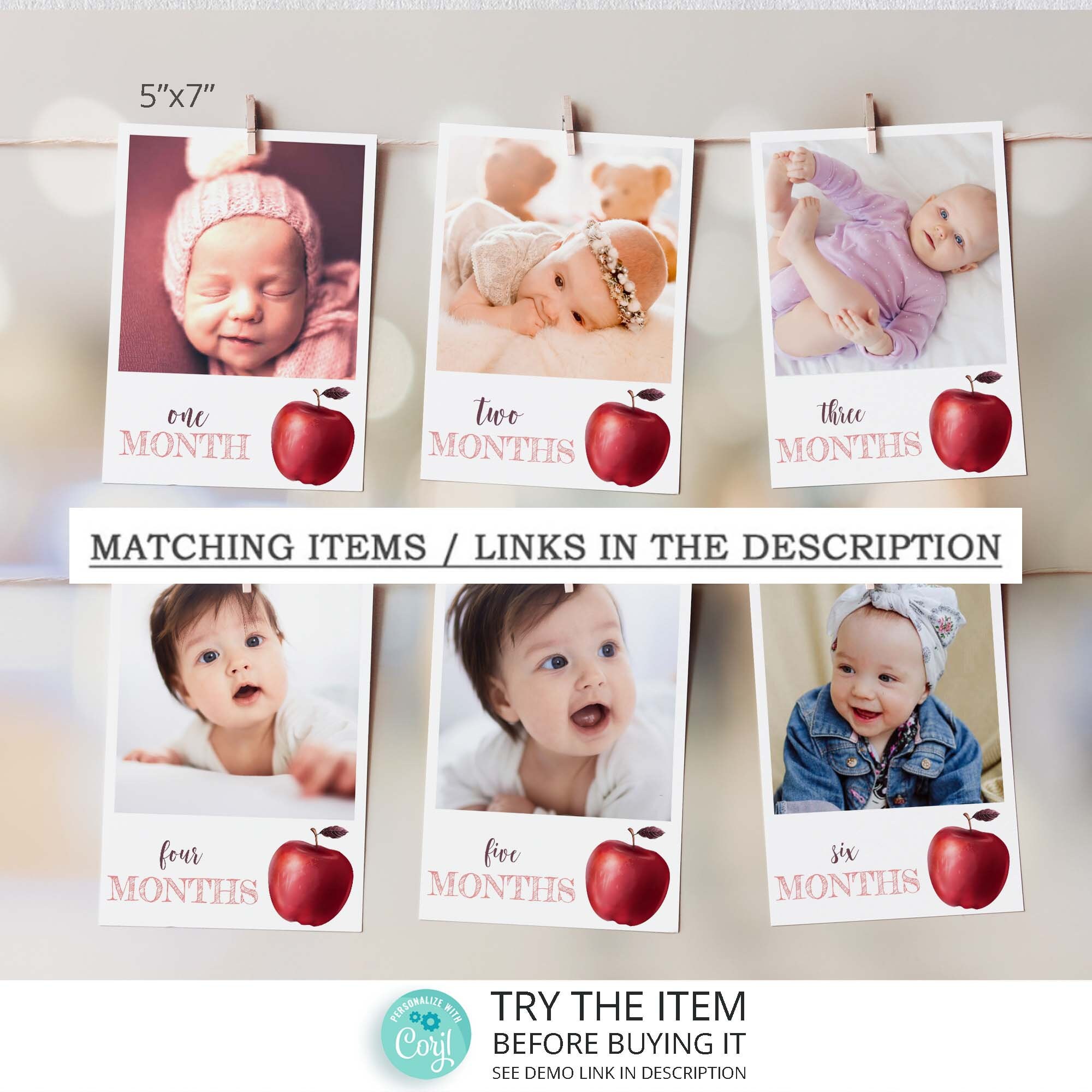 Editable Apple Birthday Welcome Sign Apple of Our Eye - Etsy