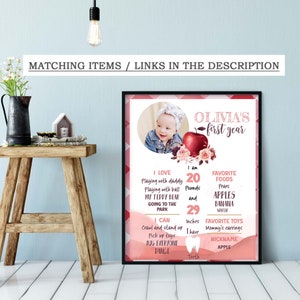 Editable Apple Birthday Welcome Sign | Apple of Our Eye Decorations ...