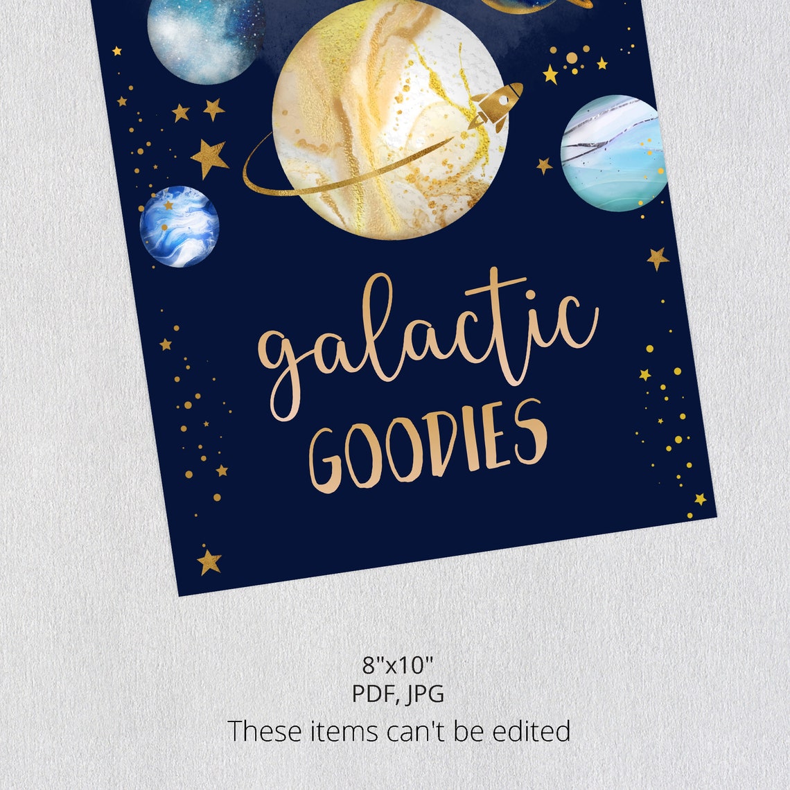 Galactic Goodies Sign Template Space Party Snacks Sign - Etsy