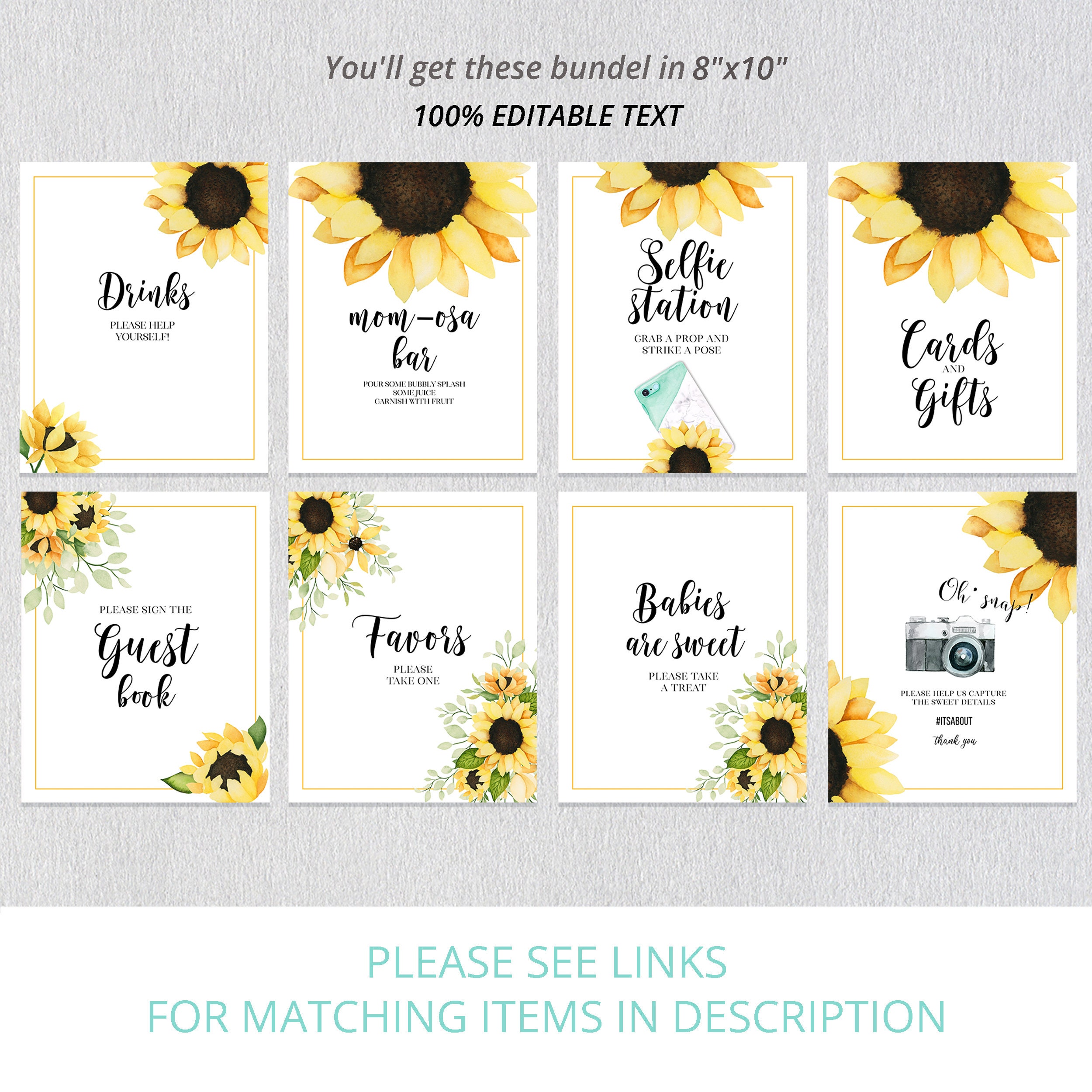 Editable Sunflower Smartphone Electronic Invitation - Etsy