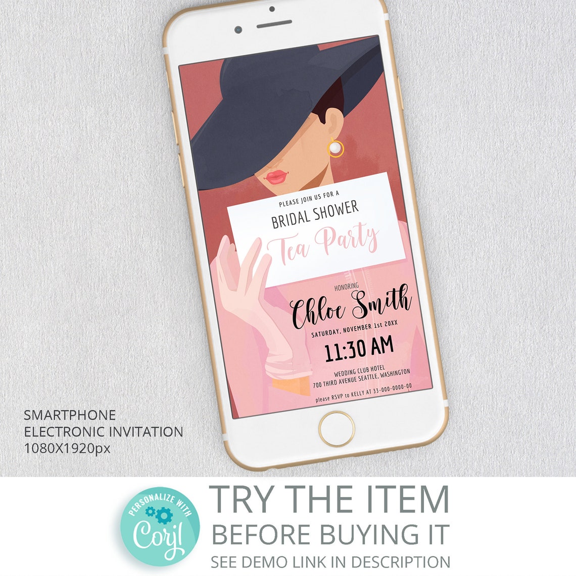 Editable Smartphone Electronic Invitation Digital Invitation - Etsy