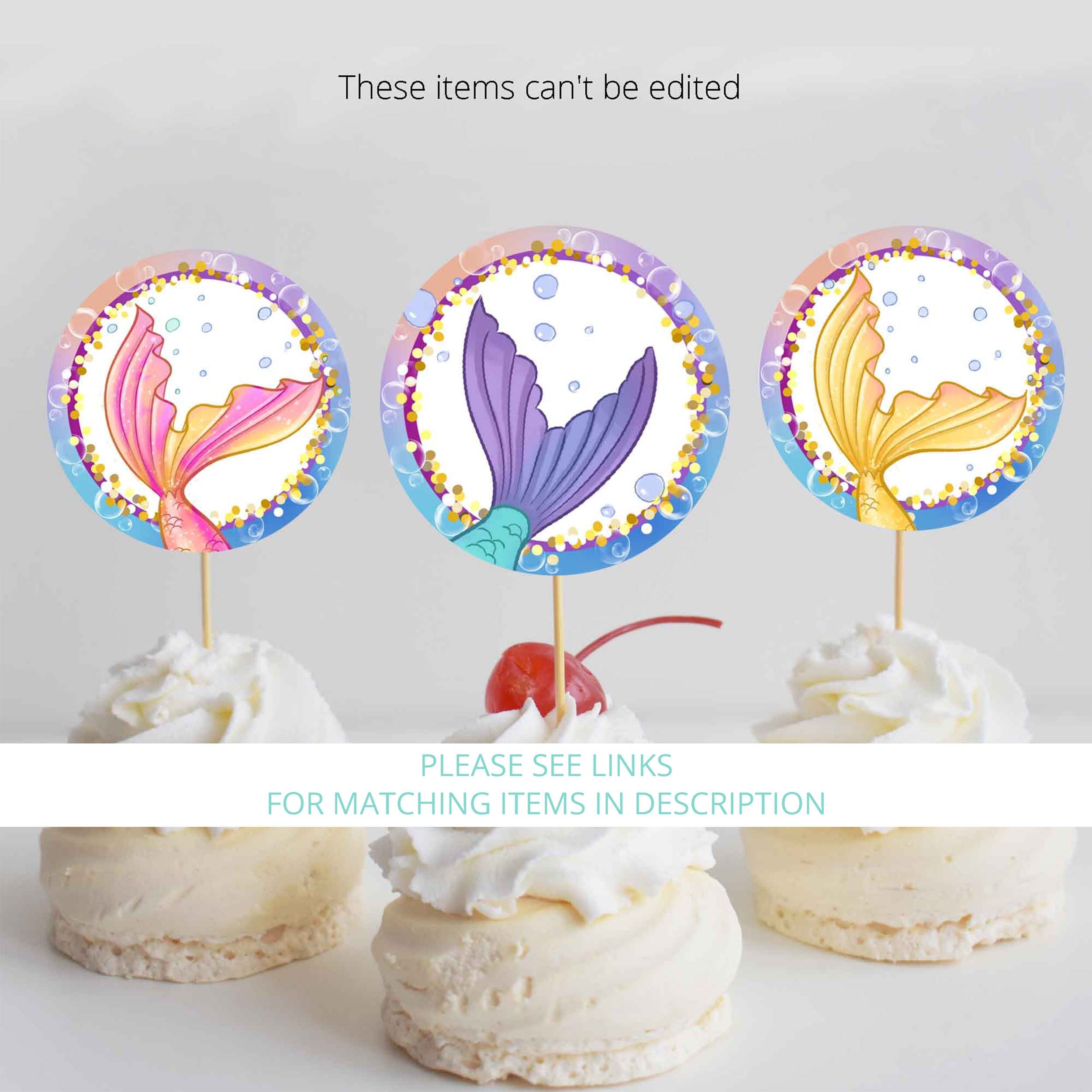 Editable Mermaid Water Bottle Labels Mermaid Tail Birthday - Etsy