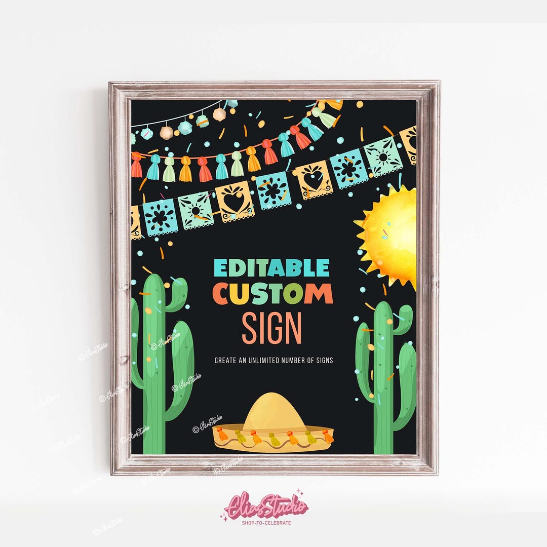 Fiesta Birthday Decorations, Birthday Sign, Birthday Board, Mexican ...