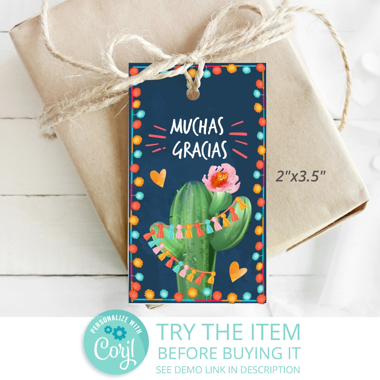 Fiesta Thank You Tags Bridal Shower / Fiesta Thank You Tags / - Etsy