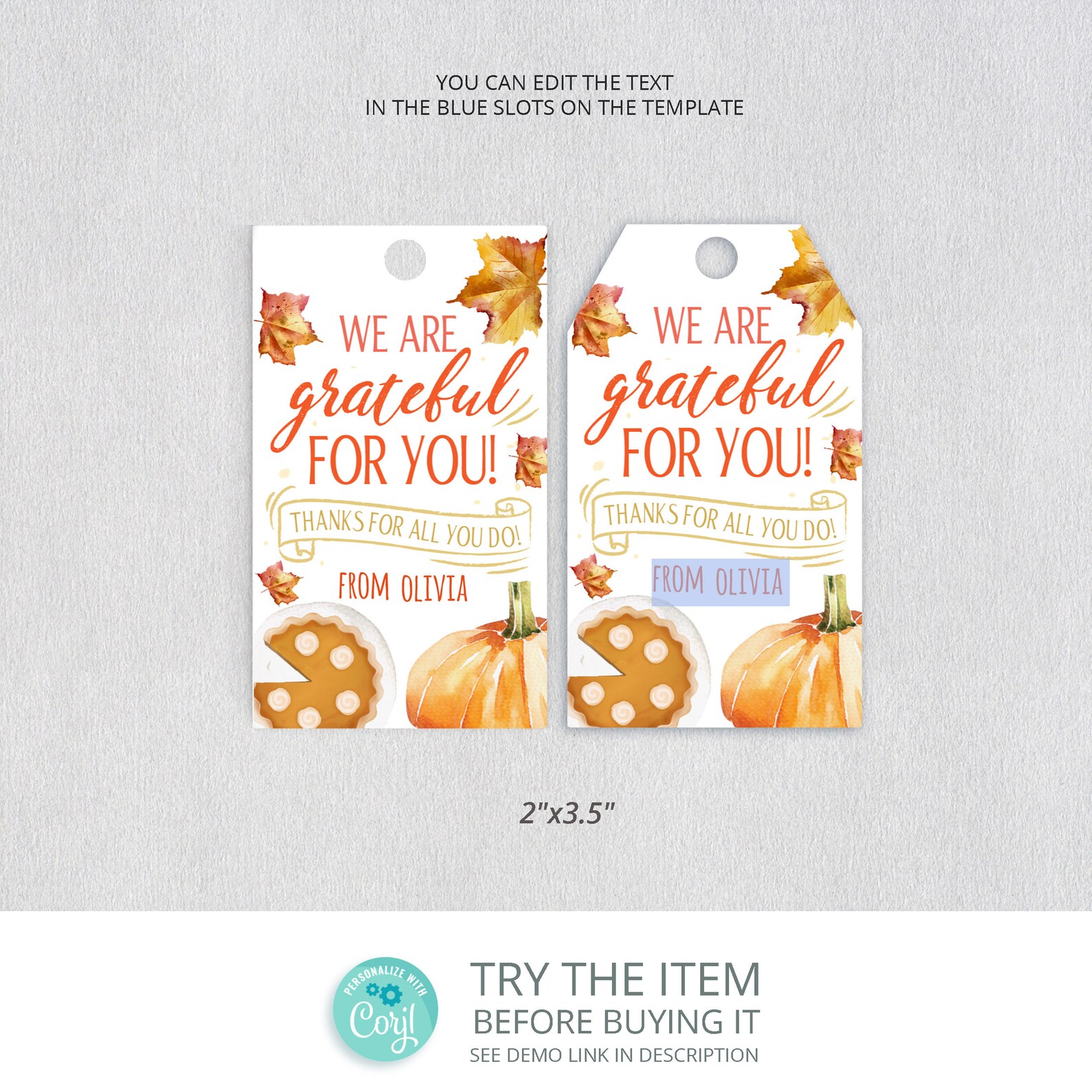 Editable Thanksgiving Gift Tags | Thanksgiving Label Teacher ...